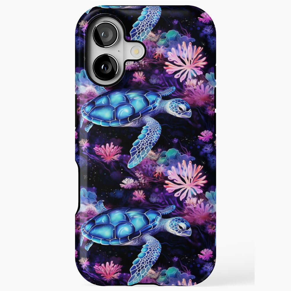 Neon Turtle Fluorescent Ocean Glow Aesthetic for iPhone 17 16 15 14 13 ...