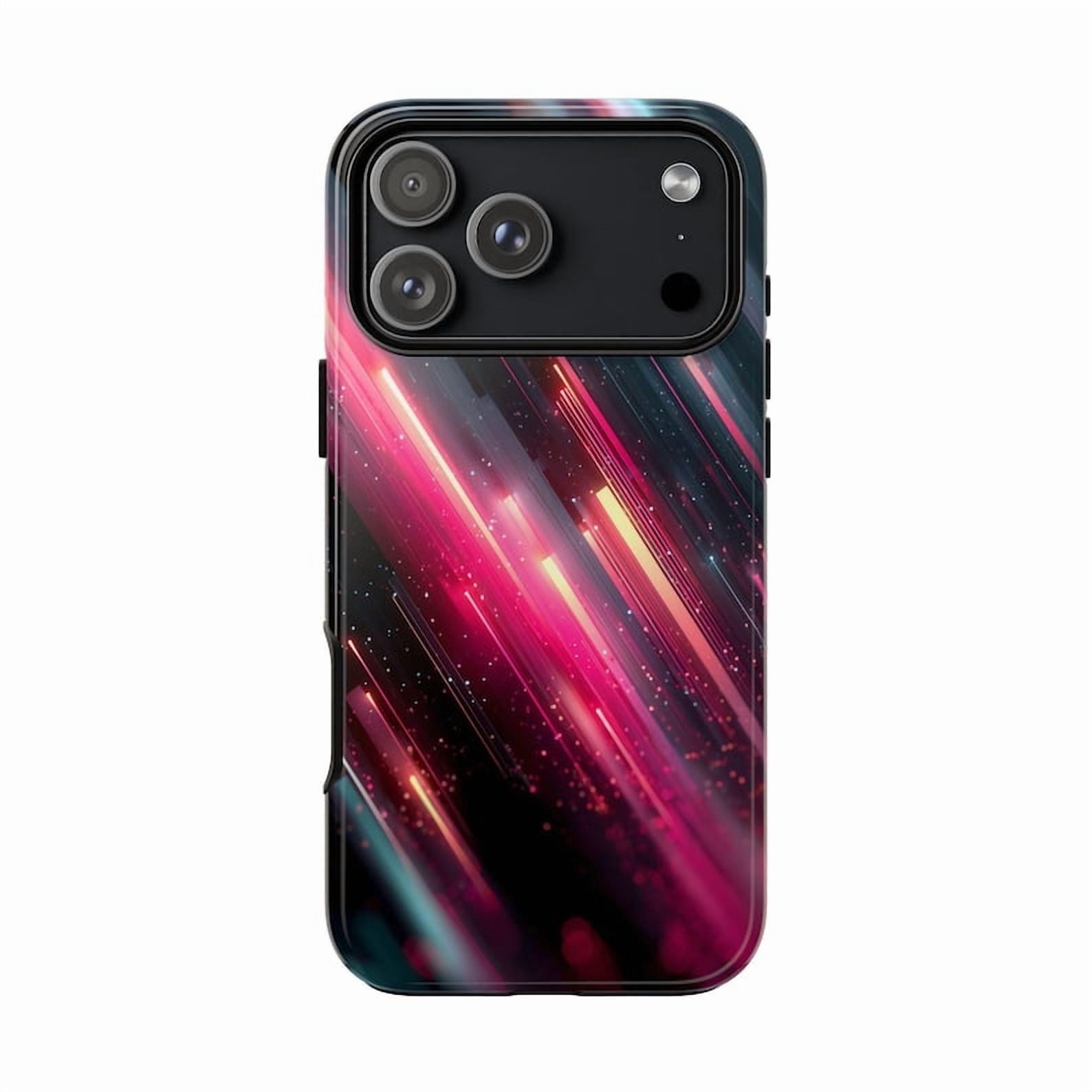 Neon Vapor Glow Phone Case Hot Pink Cyan Retro Aesthetic Artwork with ...