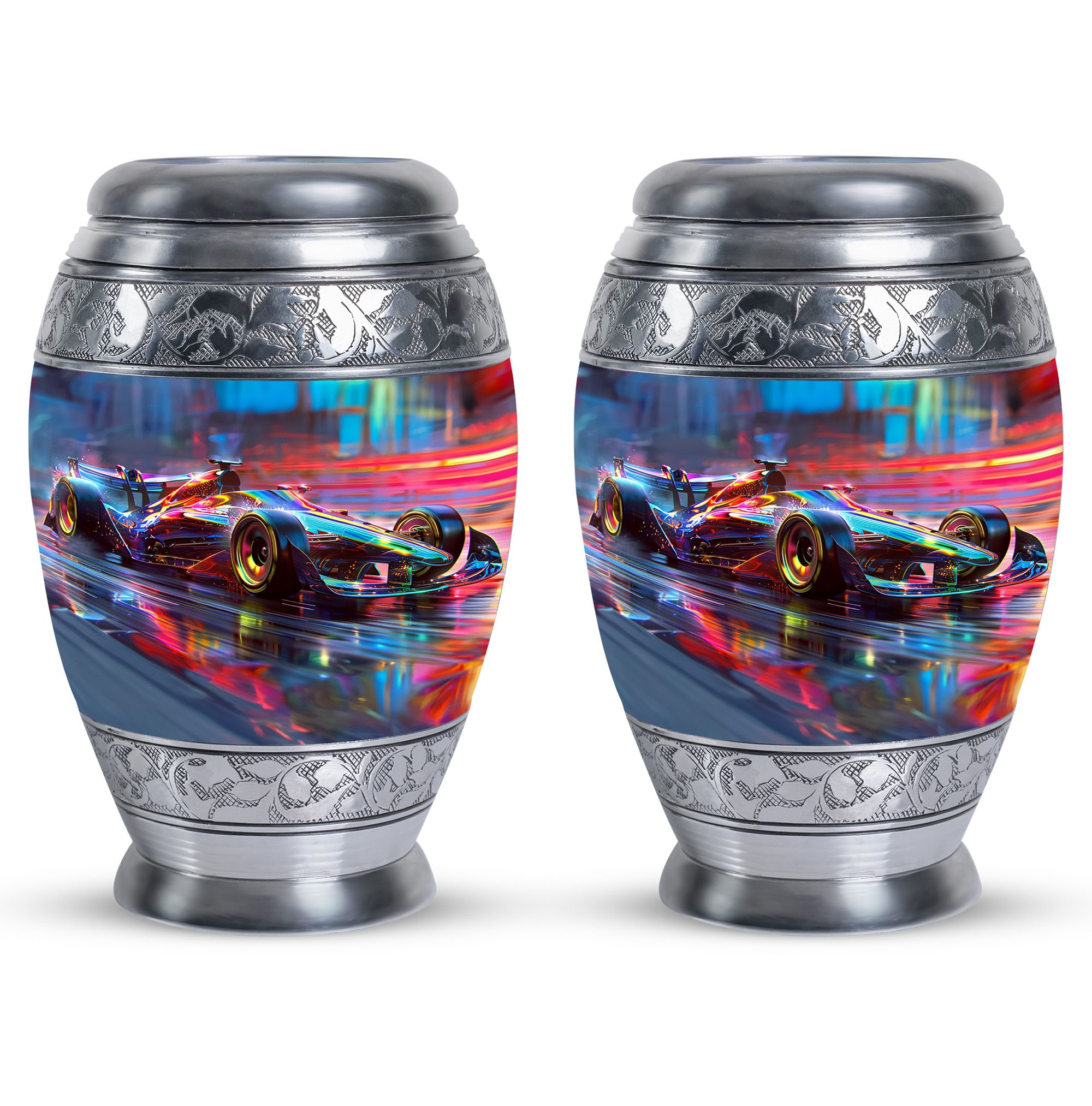 Neon Velocity Racing Blur Car - Keepsake Urns For Ashes Adult Male ...