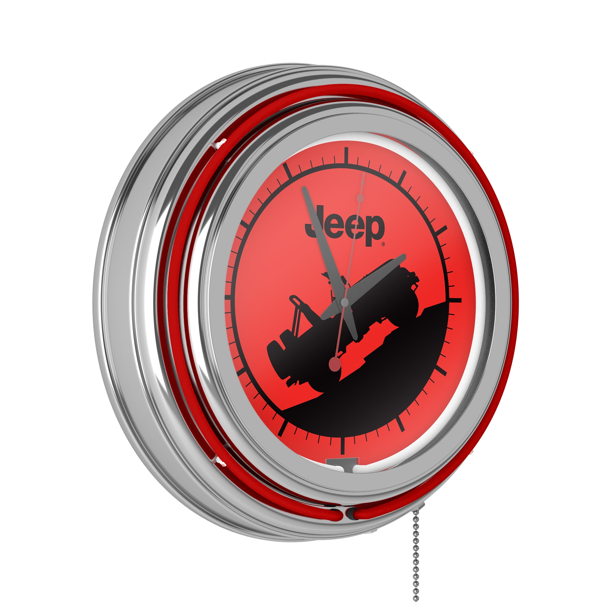 Jeep Neon Wall Clock - 14.5 Diameter - Chrome Finish - Walmart.com