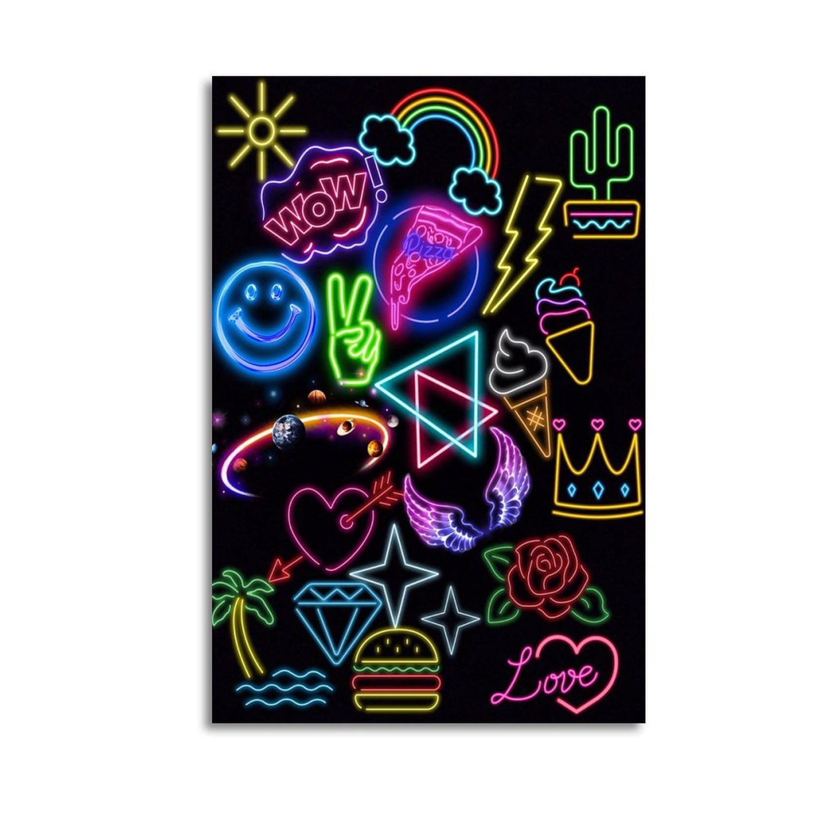 Neon Wall Signs Poster Decoration Vibrant High-end Wall Posters Retro ...