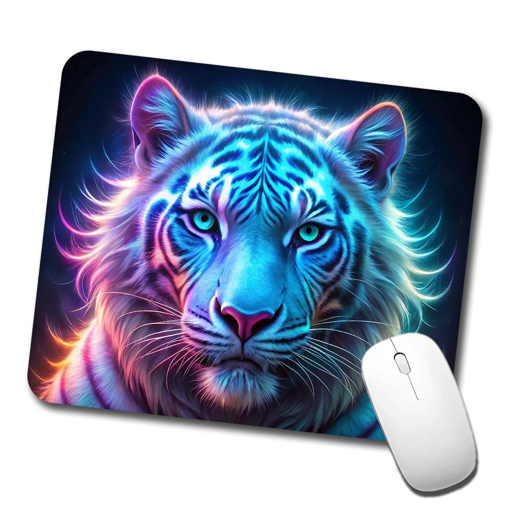 Neon White Tiger Face Mouse Pad Low Profile Gaming Mat - Walmart.com