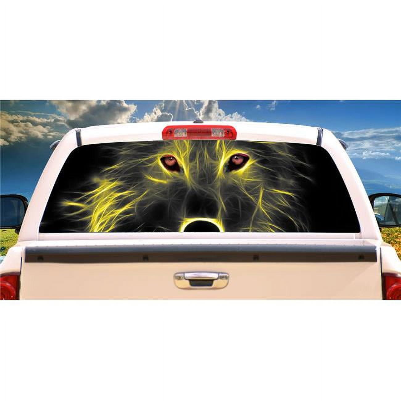 Neon Wolf Rear Window Graphic Truck View Thru Vinyl Decal - Walmart.com