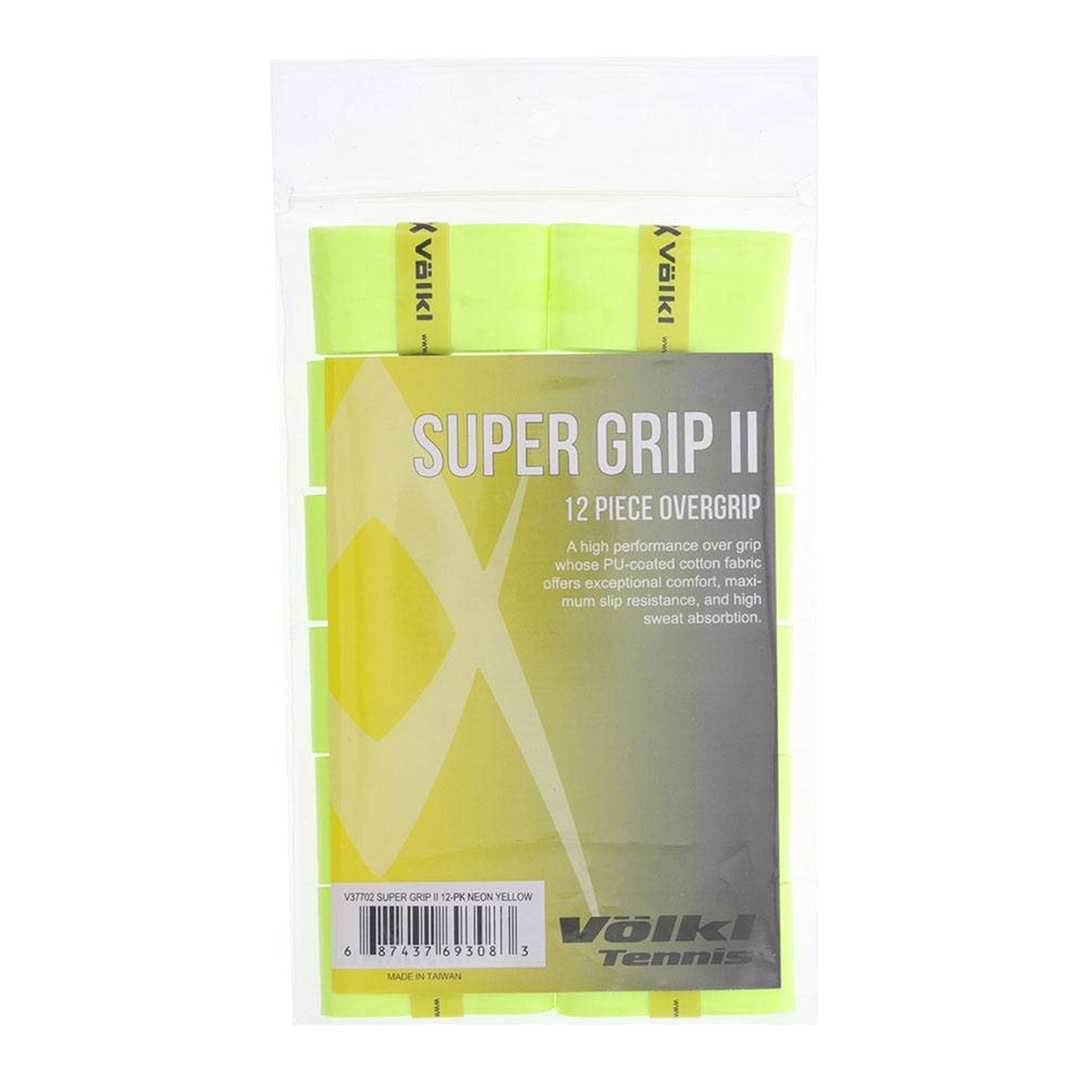Neon Yellow High Performance Cotton Tennis Overgrip 12 Pack - Walmart.com