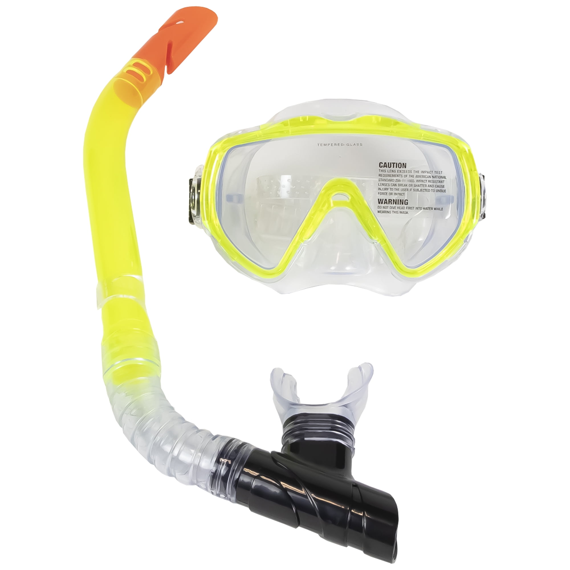 Neon Yellow Sea Searcher Thermotech Mask and Snorkel Set for Youth and ...