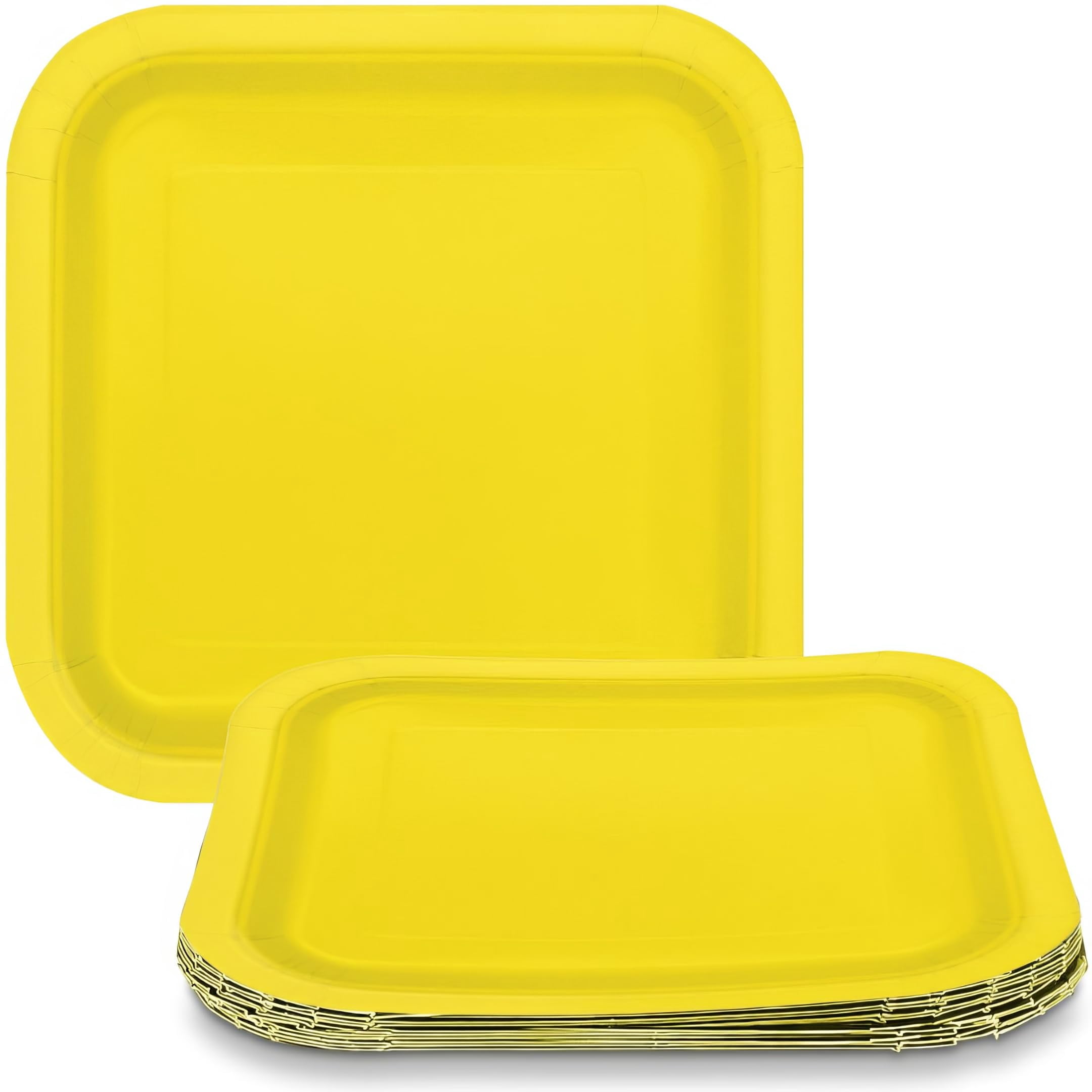 Neon Yellow Square 9" Dinner Plates, 14ct - Walmart.com