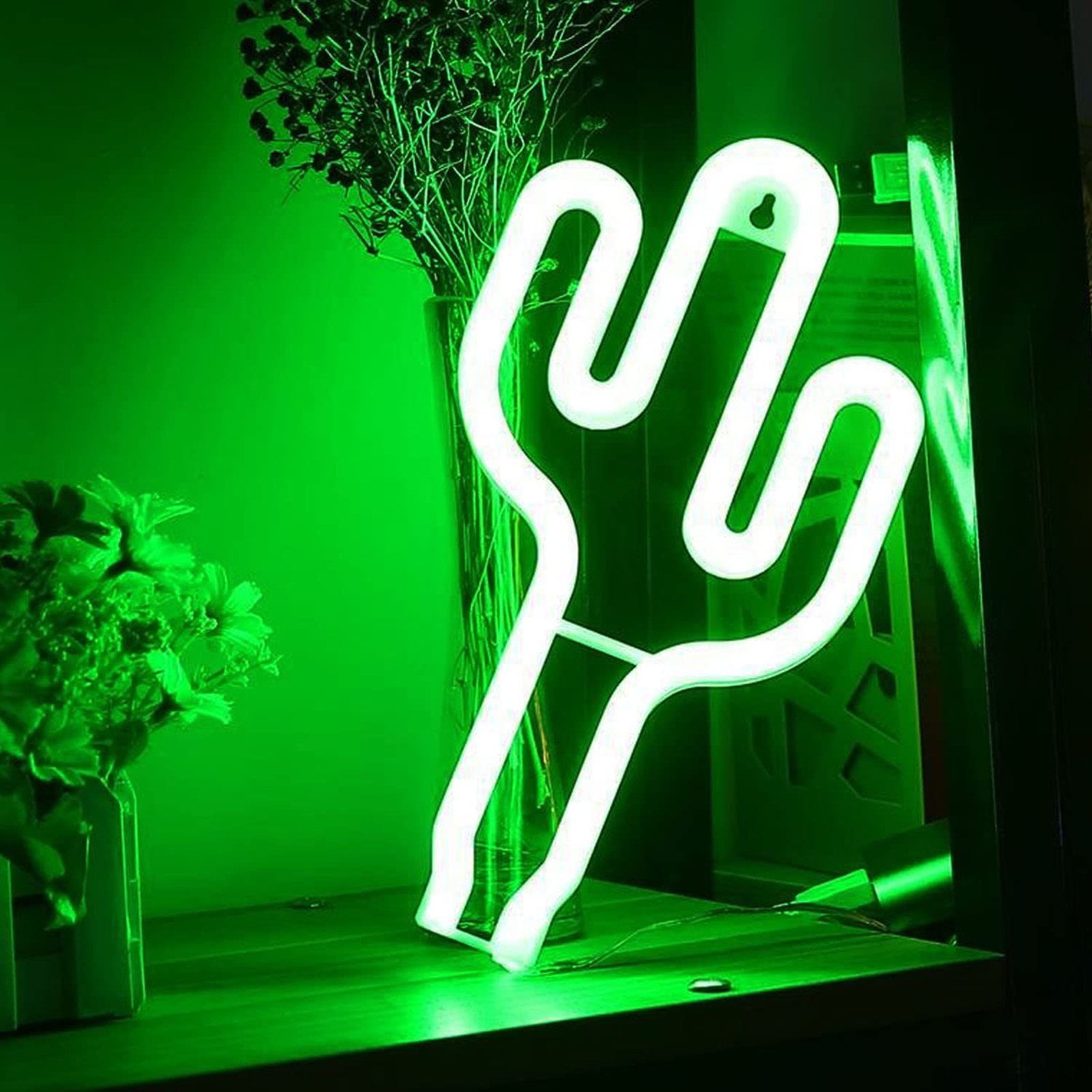 Neon cactus Neon Sign Light Cactus Shape for Kids Gifts,Green LED for ...