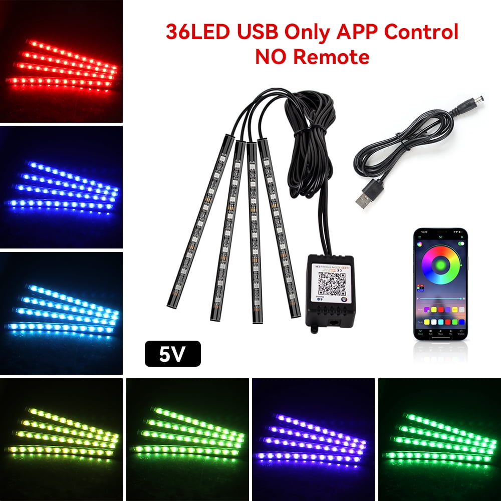 Neon led strip car interior lighting ambient lights with usb backlight ...