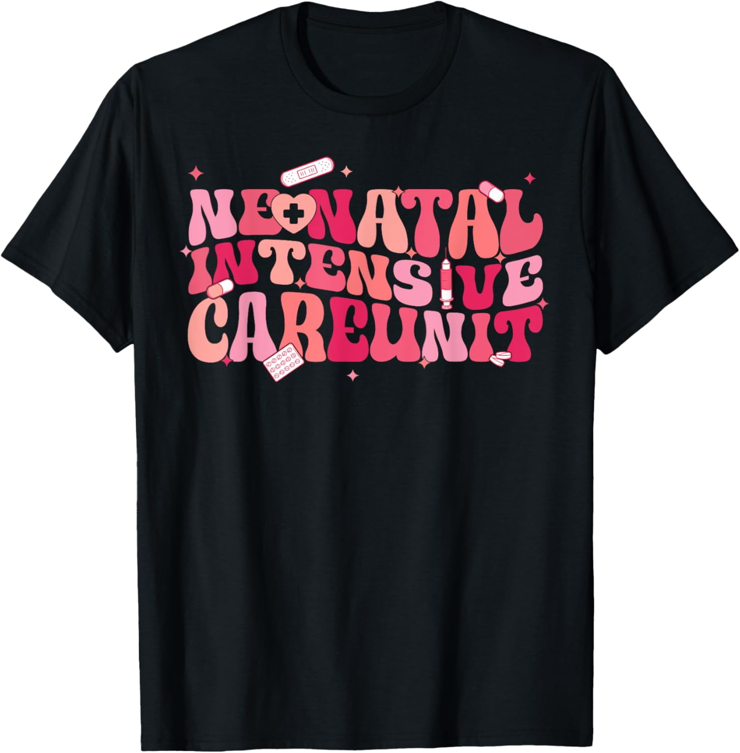 Neonatal Intensive Care Unit, NICU Nurse ICU Groovy Retro T-Shirt mens ...