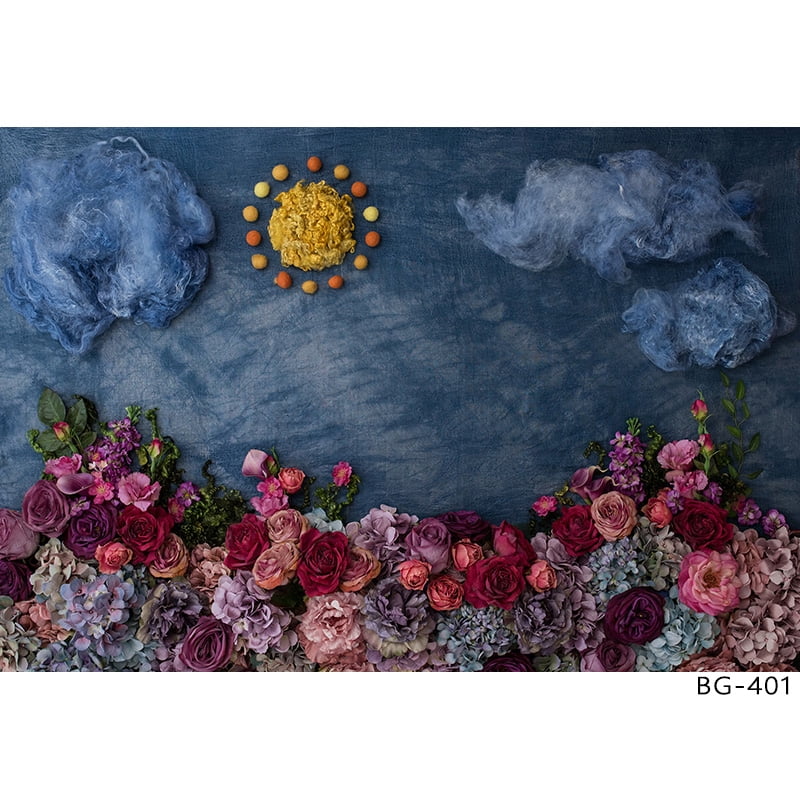 Neonatal Portrait Photography Background Flowers Swing Birthday Art ...