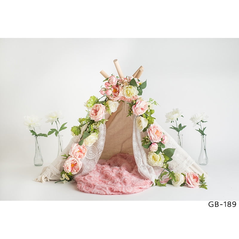 Neonatal Portrait Photography Background Flowers Swing Birthday Art ...