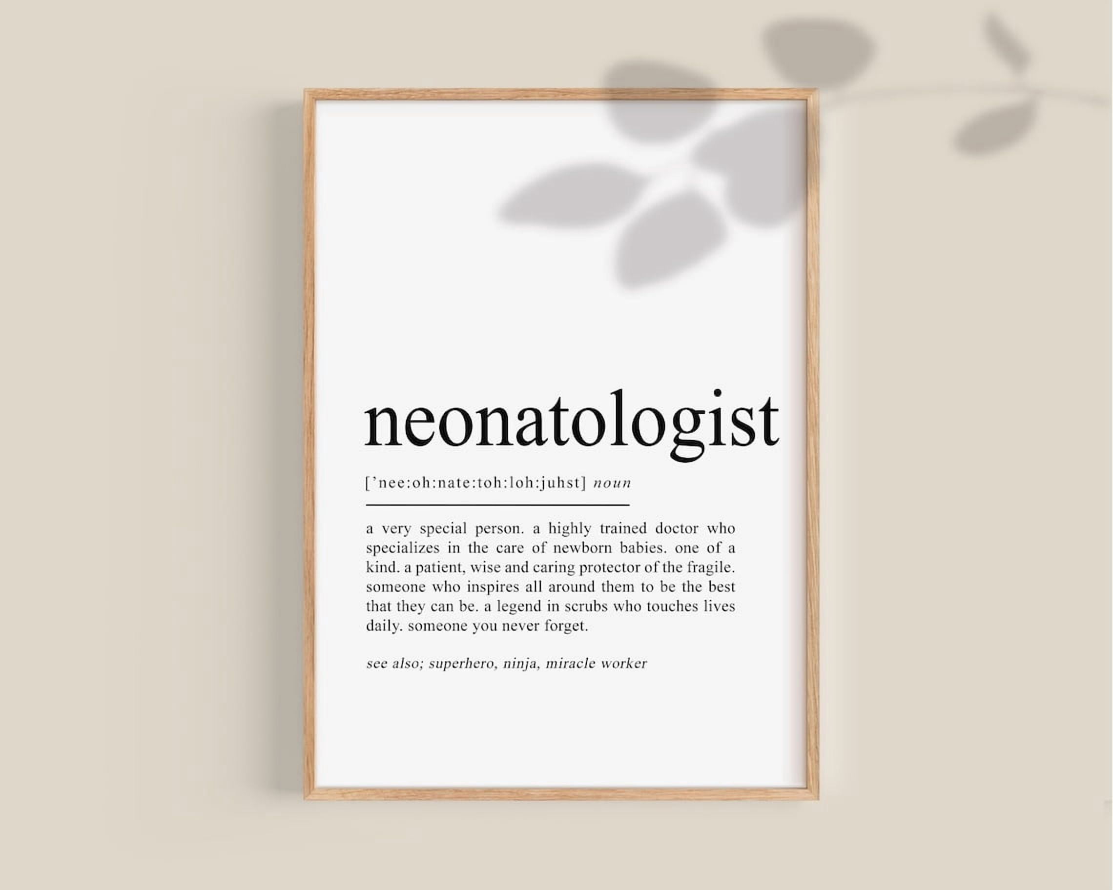 Neonatologist Definition Poster, Doctor Poster, Doctor Gift, Doctor ...