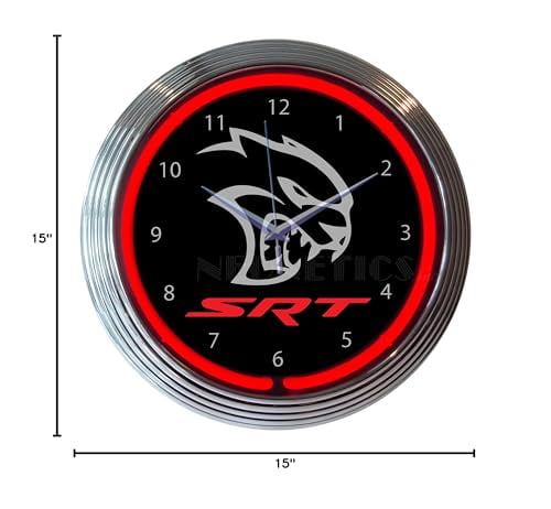 Neonetics Dodge Hellcat SRT Neon Clock - Walmart.com