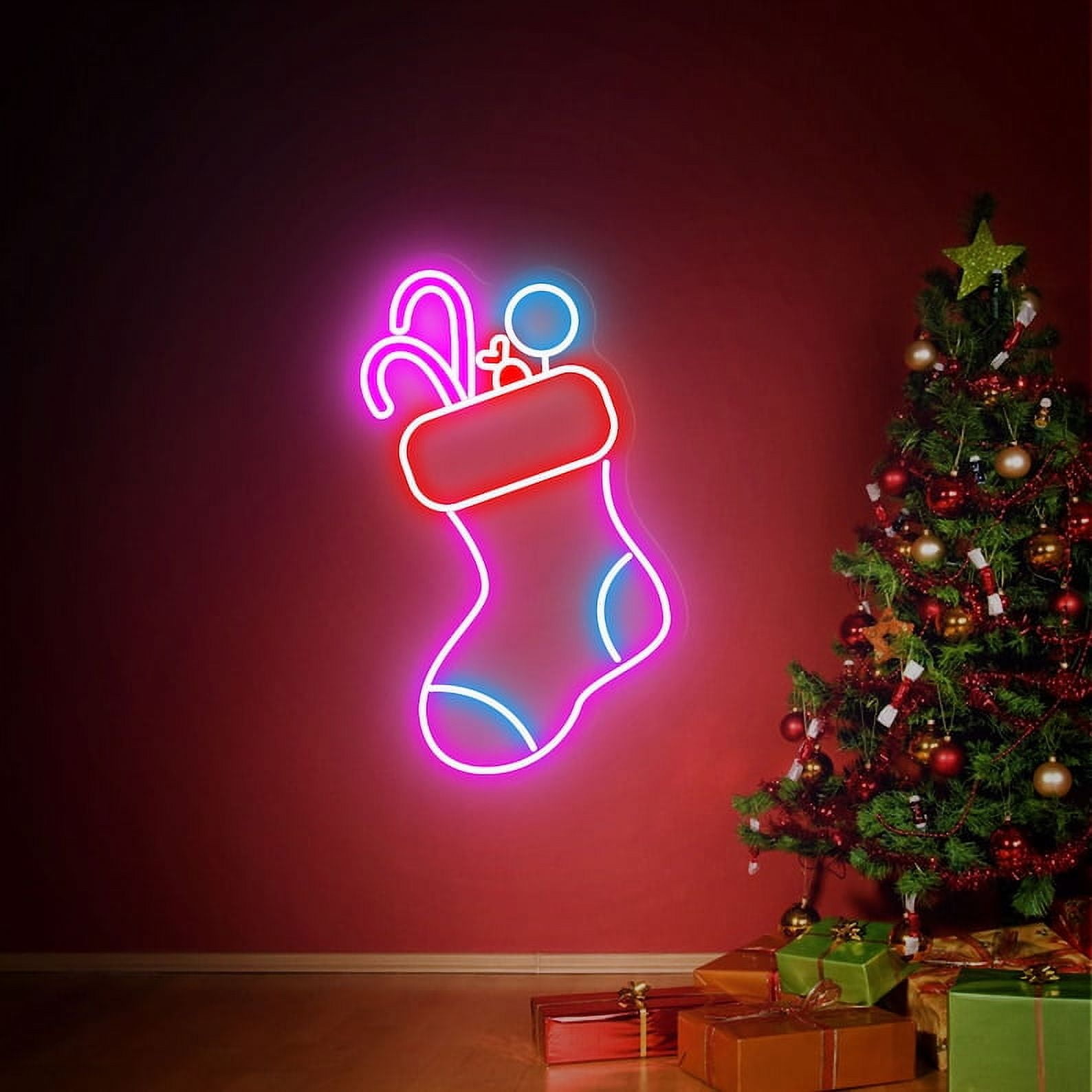 Neonium Christmas Stocking Neon Sign Christmas Sock Led Sign Christmas ...