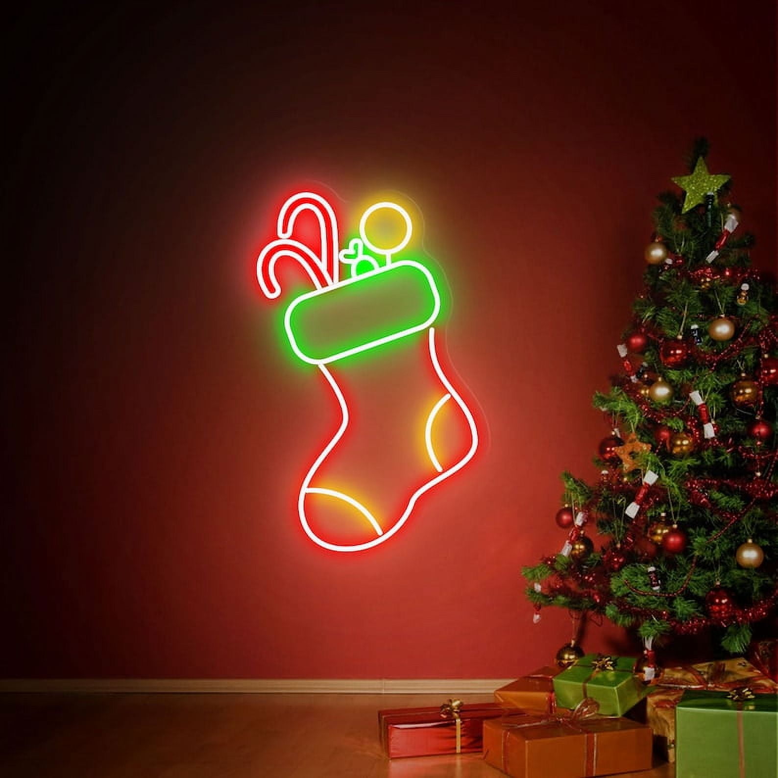 Neonium Christmas Stocking Neon Sign Christmas Sock Led Sign Christmas ...
