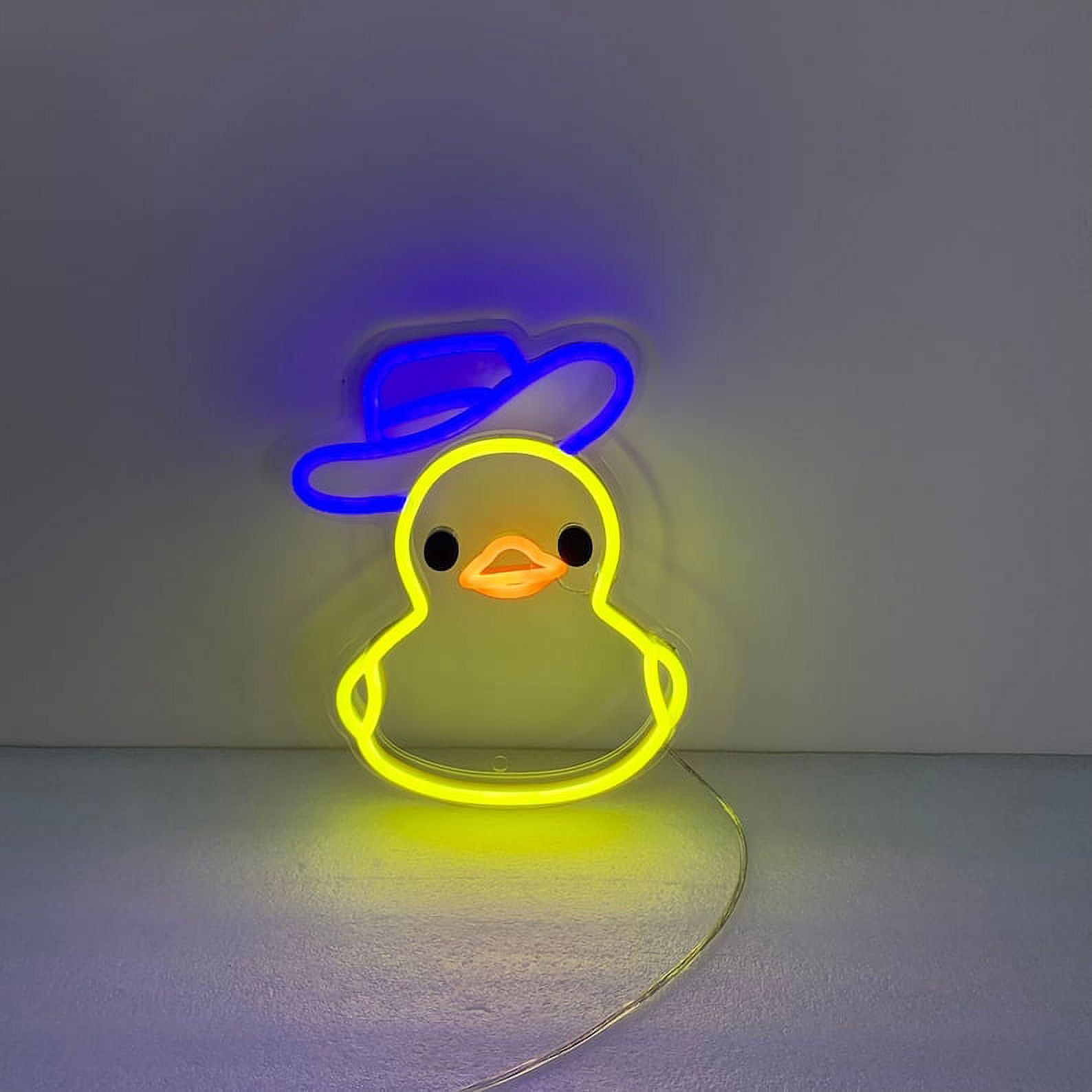 Neonium Duck in Cowboy Hat Neon Sign Duck Neon Sign Anime Wall Decor ...