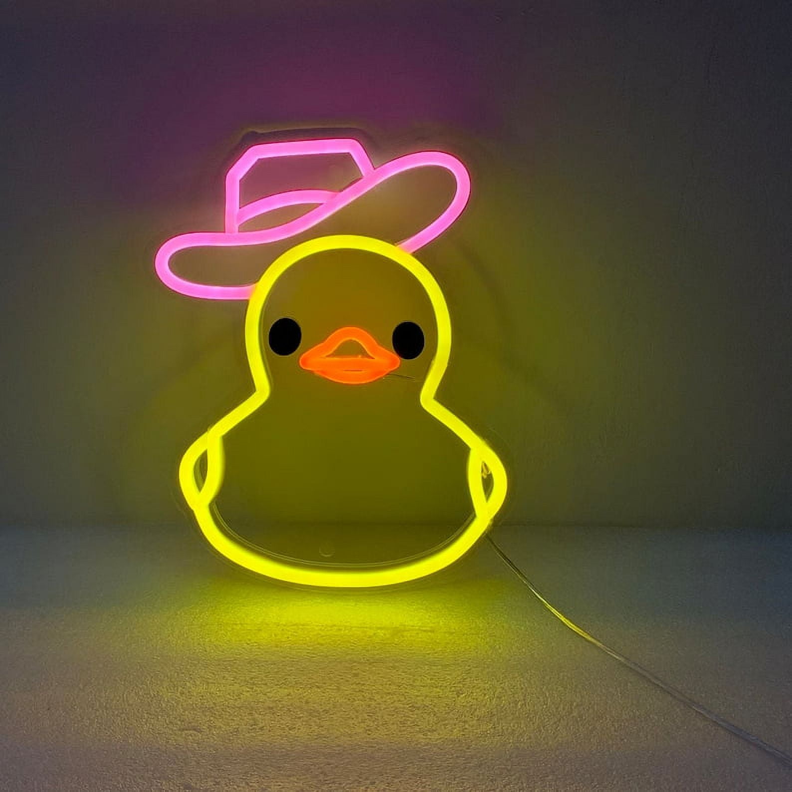 Neonium Duck in Cowboy Hat Neon Sign Duck Neon Sign Anime Wall Decor ...
