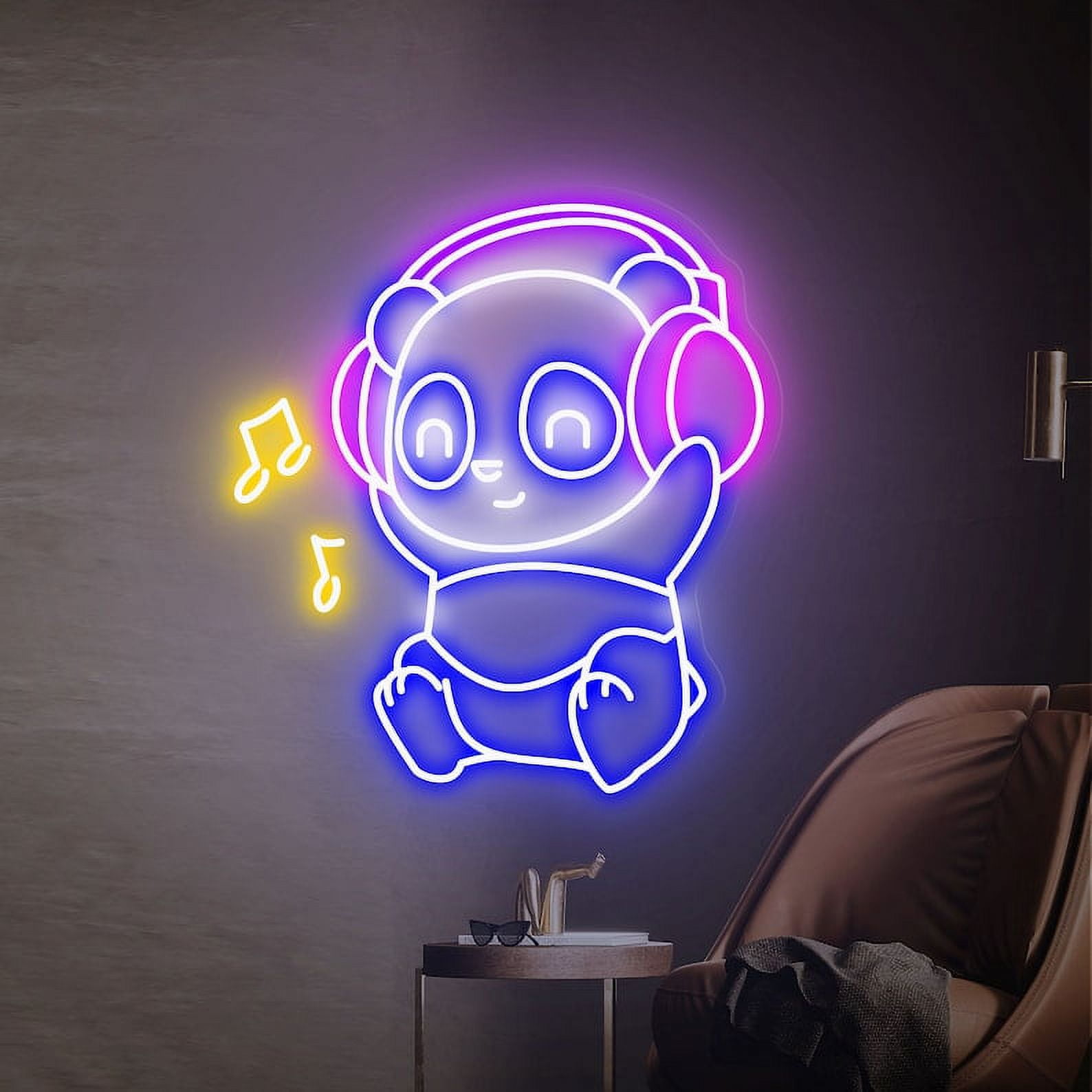 Neonium Panda Neon Sign Cute Panda Wall Art Light Kids Room Decoration ...
