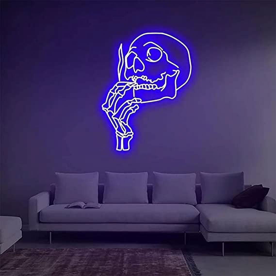 Neonium Smoking Skull Head Neon Sign Art Anime Light LED Gaming Lights ...