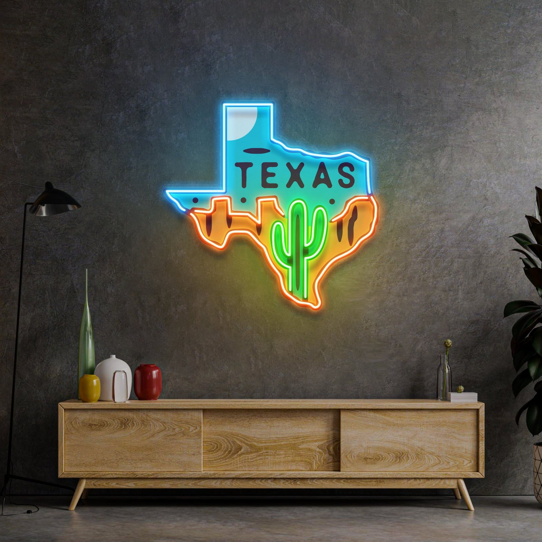Neonium Texas Map LED Neon Sign UV Printing Neon Sign Light Pop Art ...
