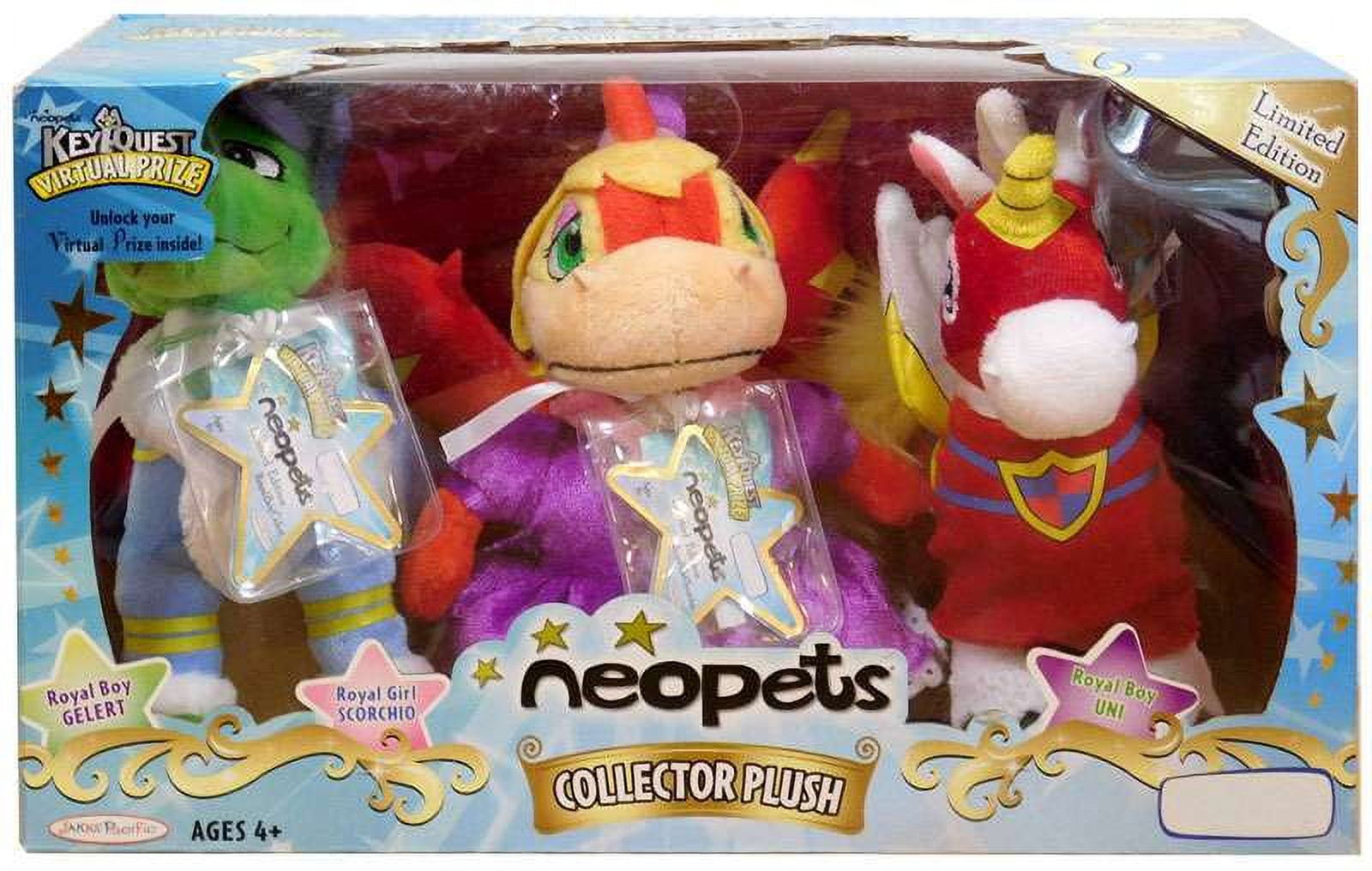 Neopets Royal Boy Gelert, Royal Girl Scorchio & Royal Boy Uni Plush Set ...