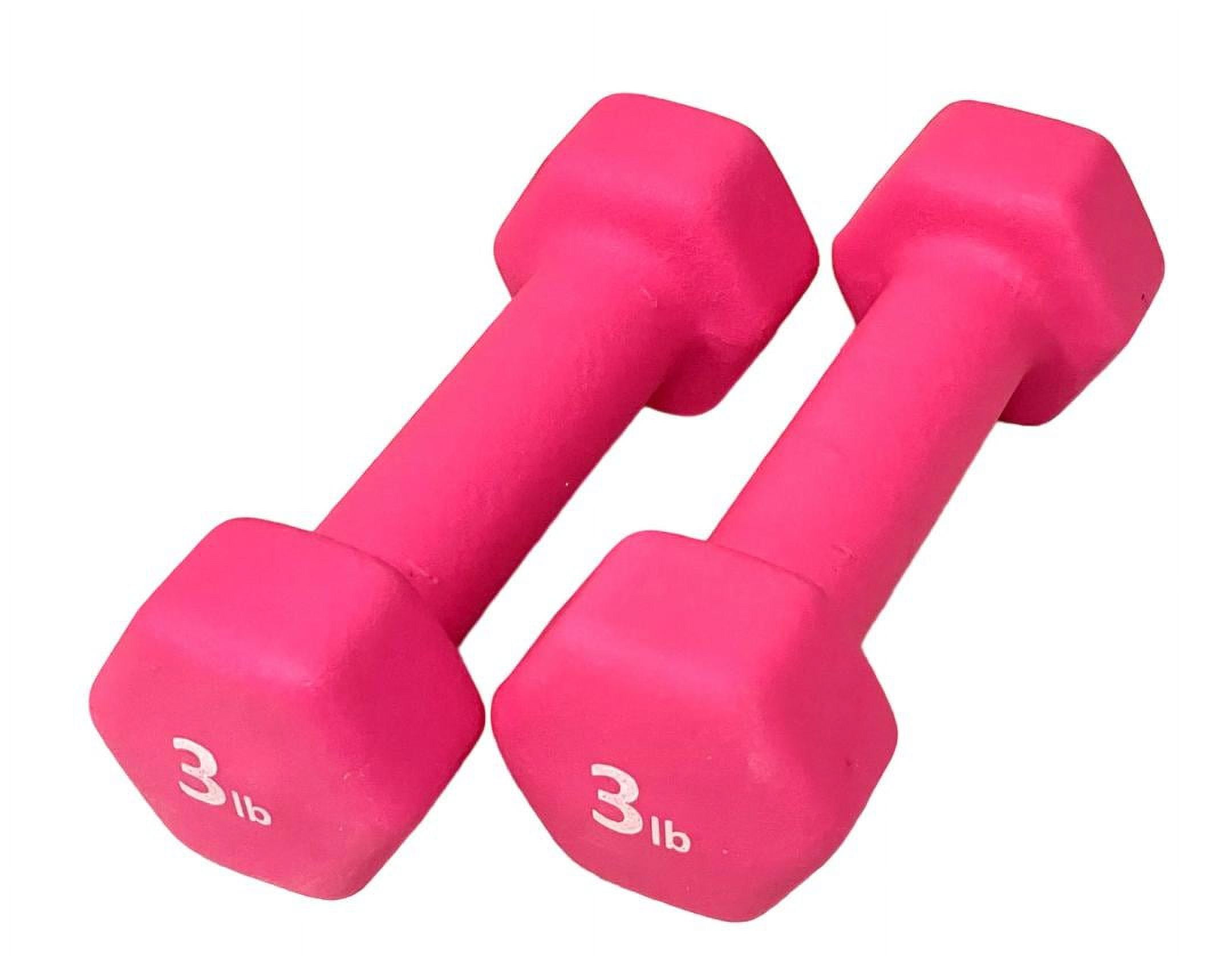 Rainforest Neoprene 3LB Hex Dumbbells Set of 2, Non-Slip Grip, Durable ...