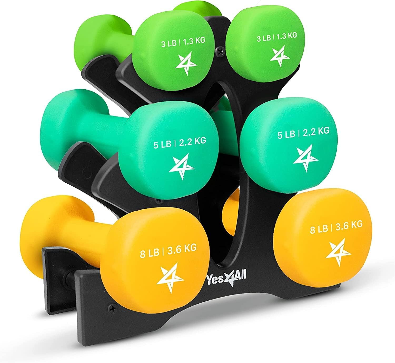 Neoprene Coated Dumbbell Hand Weight Sets - Multiple Weight Options ...