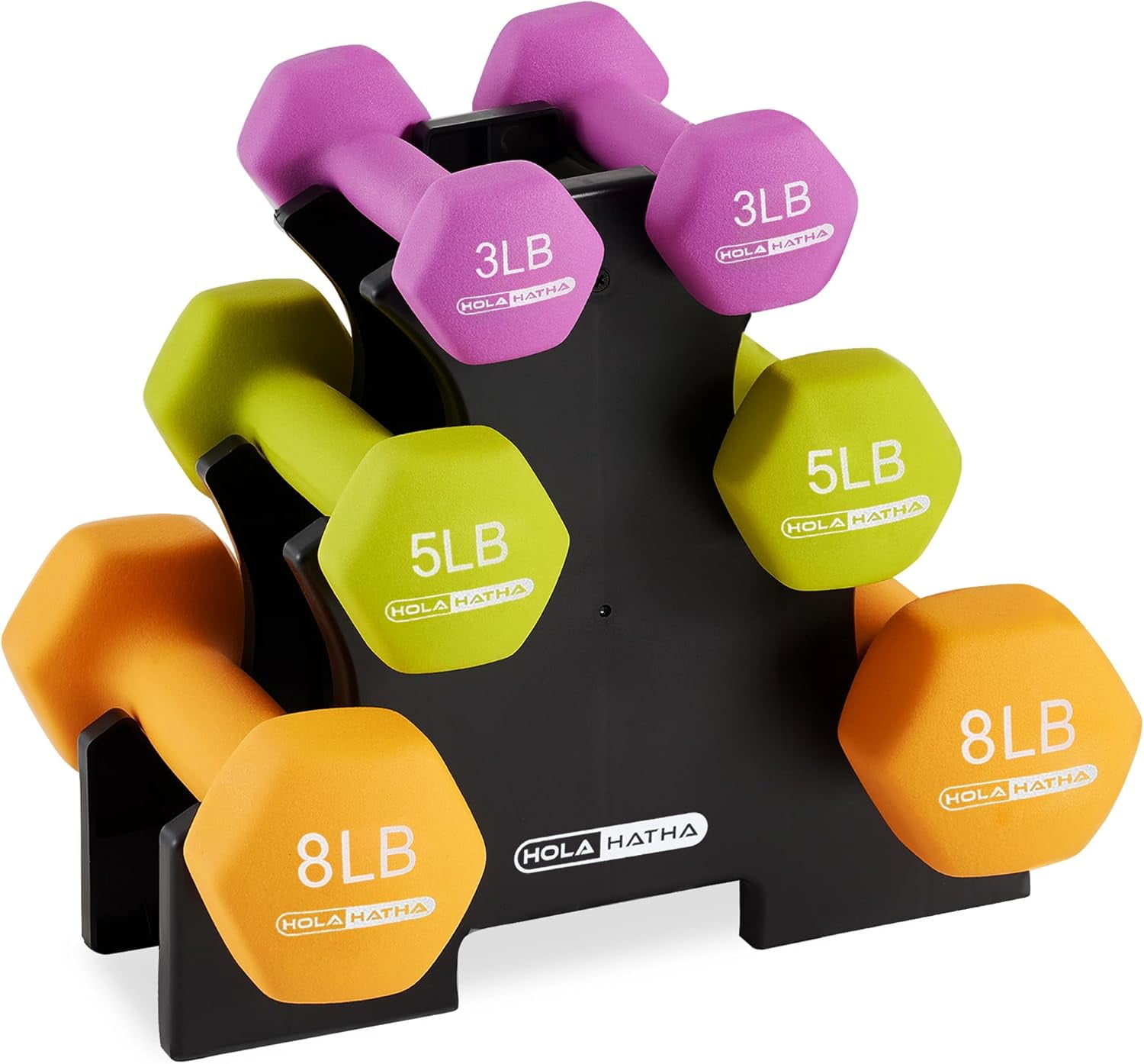 Neoprene Dumbbell Free Hand Weight Set with Rack, Ideal for Home ...