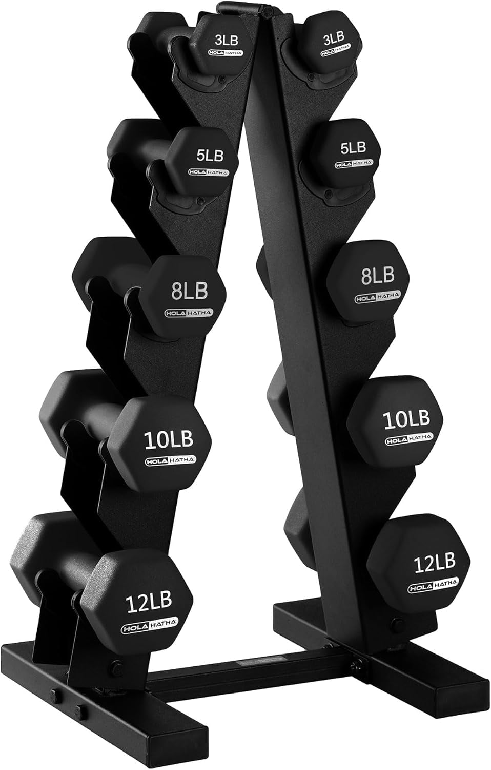 Neoprene Dumbbell Free Hand Weight Set with Rack, Ideal for Home ...
