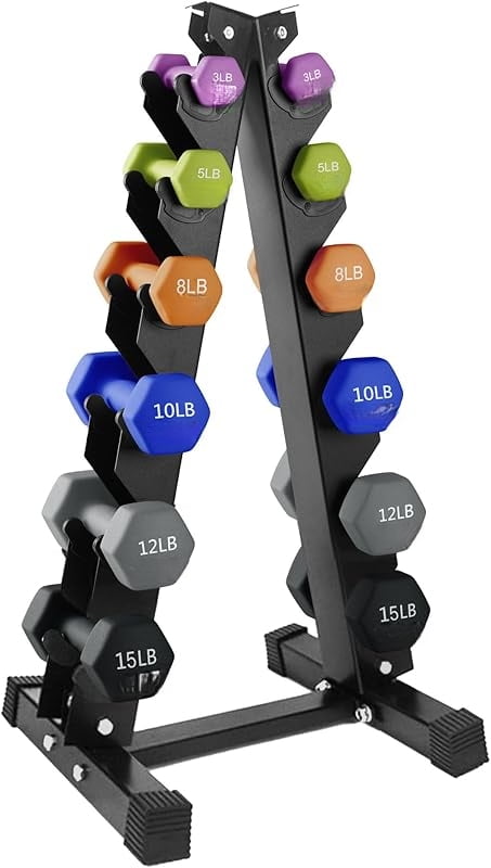 Neoprene Dumbbell Free Hand Weight Set with Rack, Ideal for Home ...