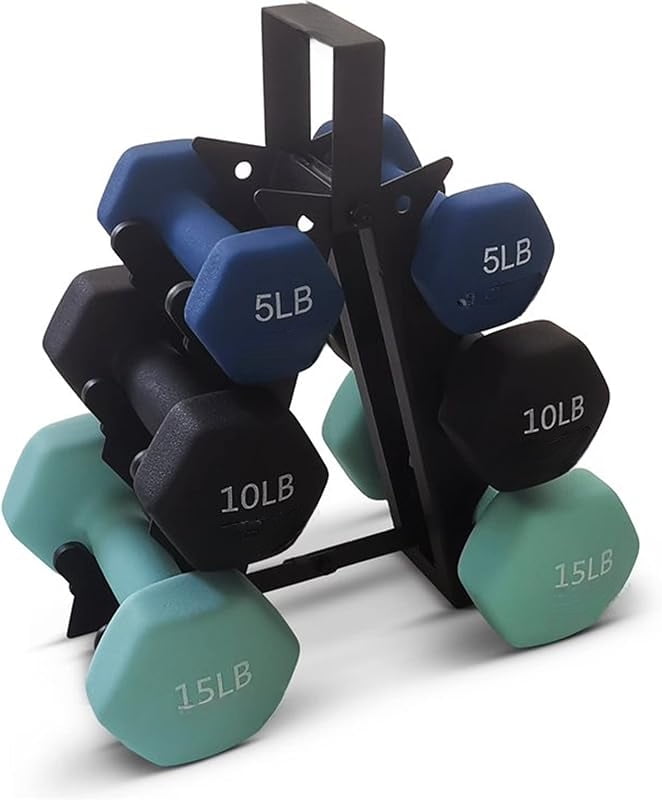 Neoprene Dumbbell Free Hand Weight Set with Rack, Ideal for Home ...