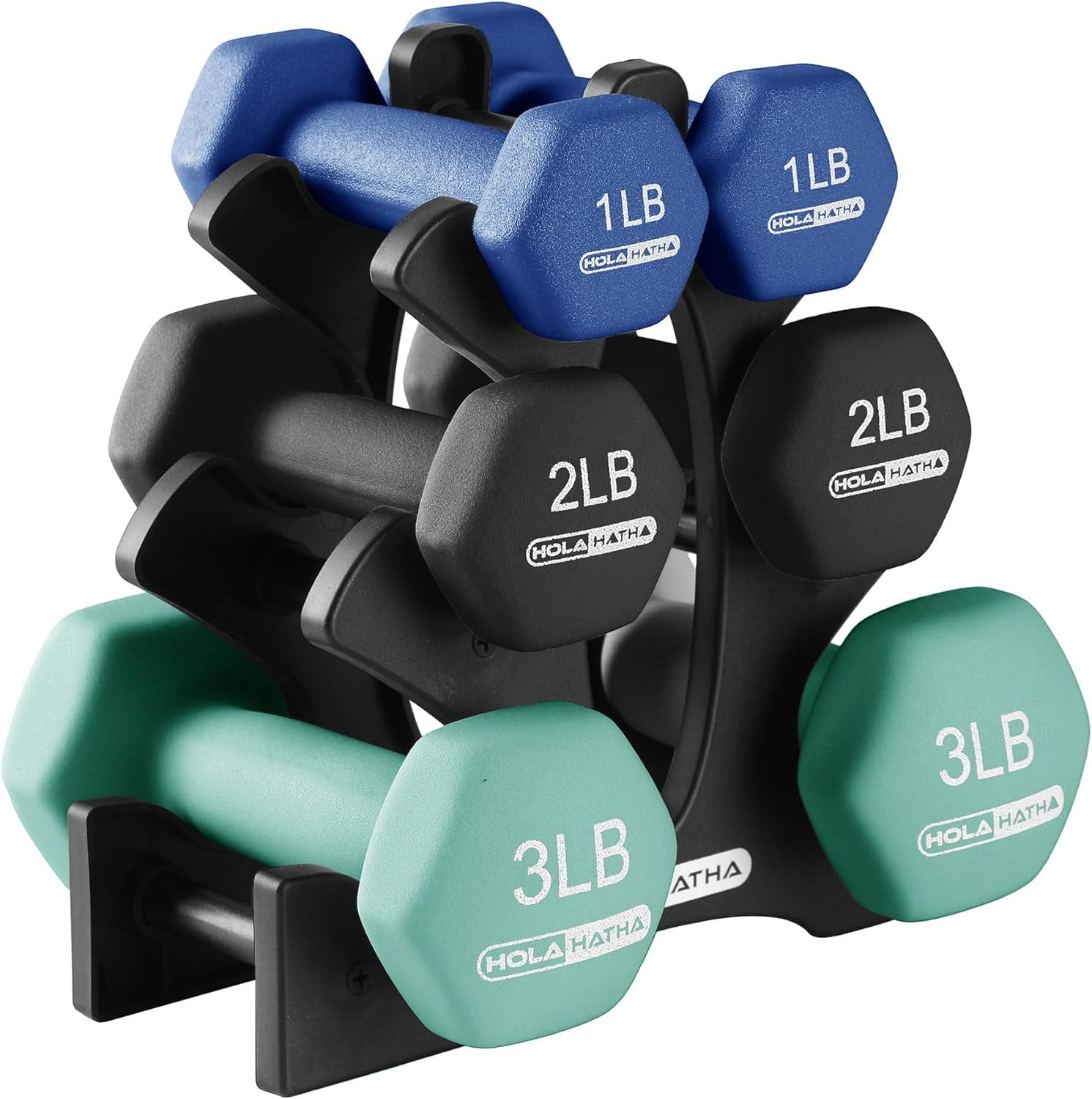 Neoprene Dumbbell Free Hand Weight Set with Rack, Ideal for Home ...