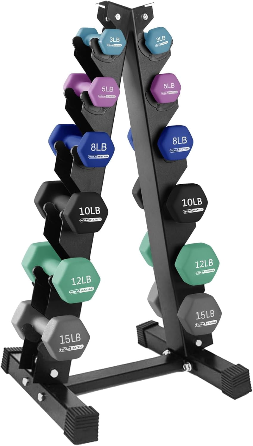 Neoprene Dumbbell Free Hand Weight Set with Rack, Ideal for Home ...
