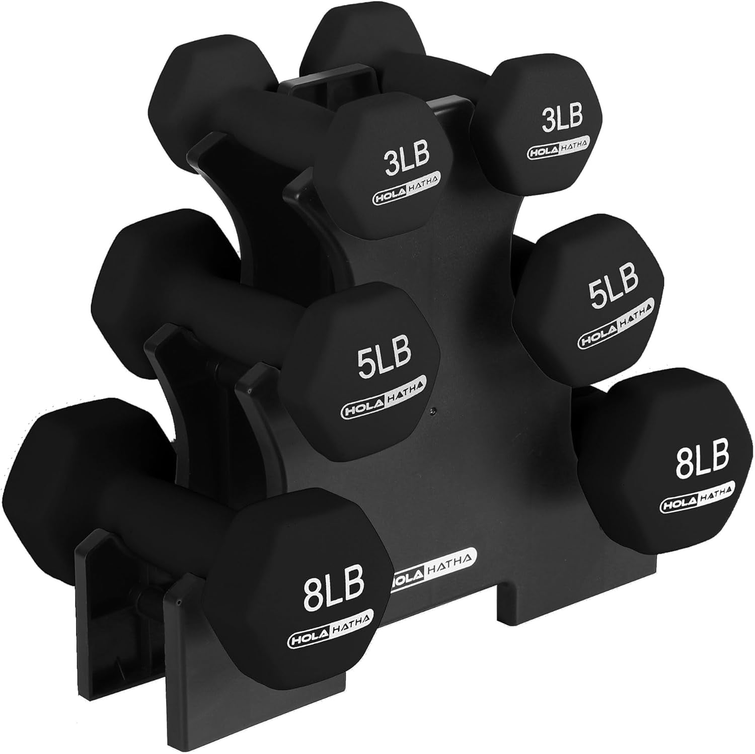 Neoprene Dumbbell Free Hand Weight Set with Rack, Ideal for Home ...
