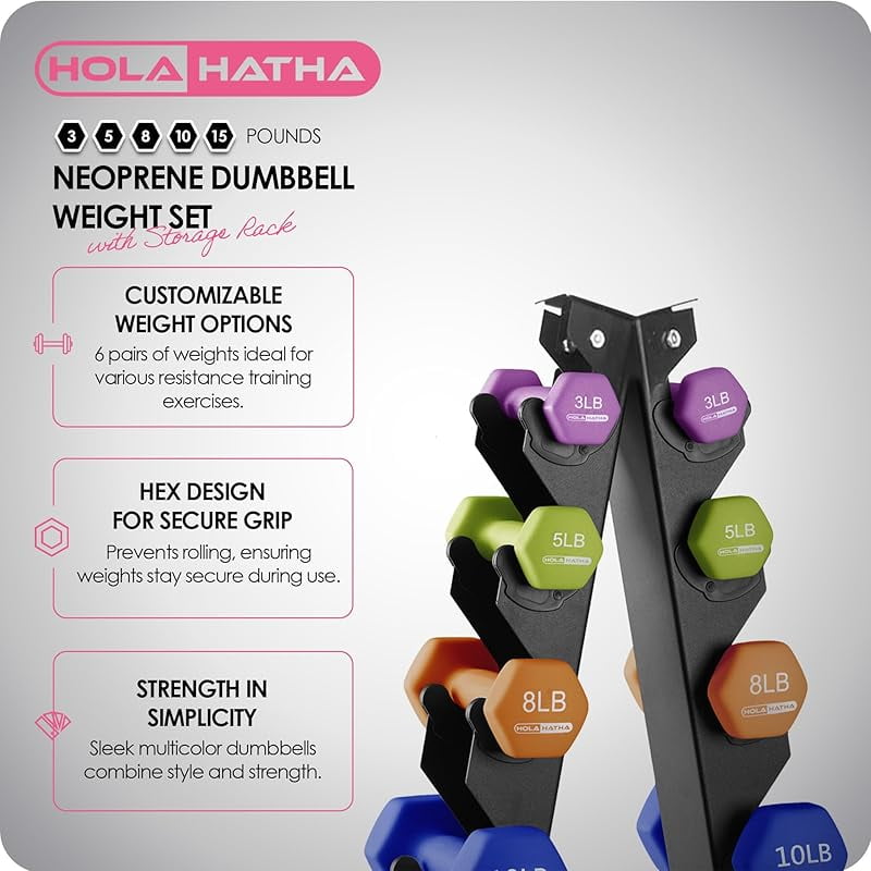 Neoprene Dumbbell Free Hand Weight Set with Rack, Ideal for Home ...