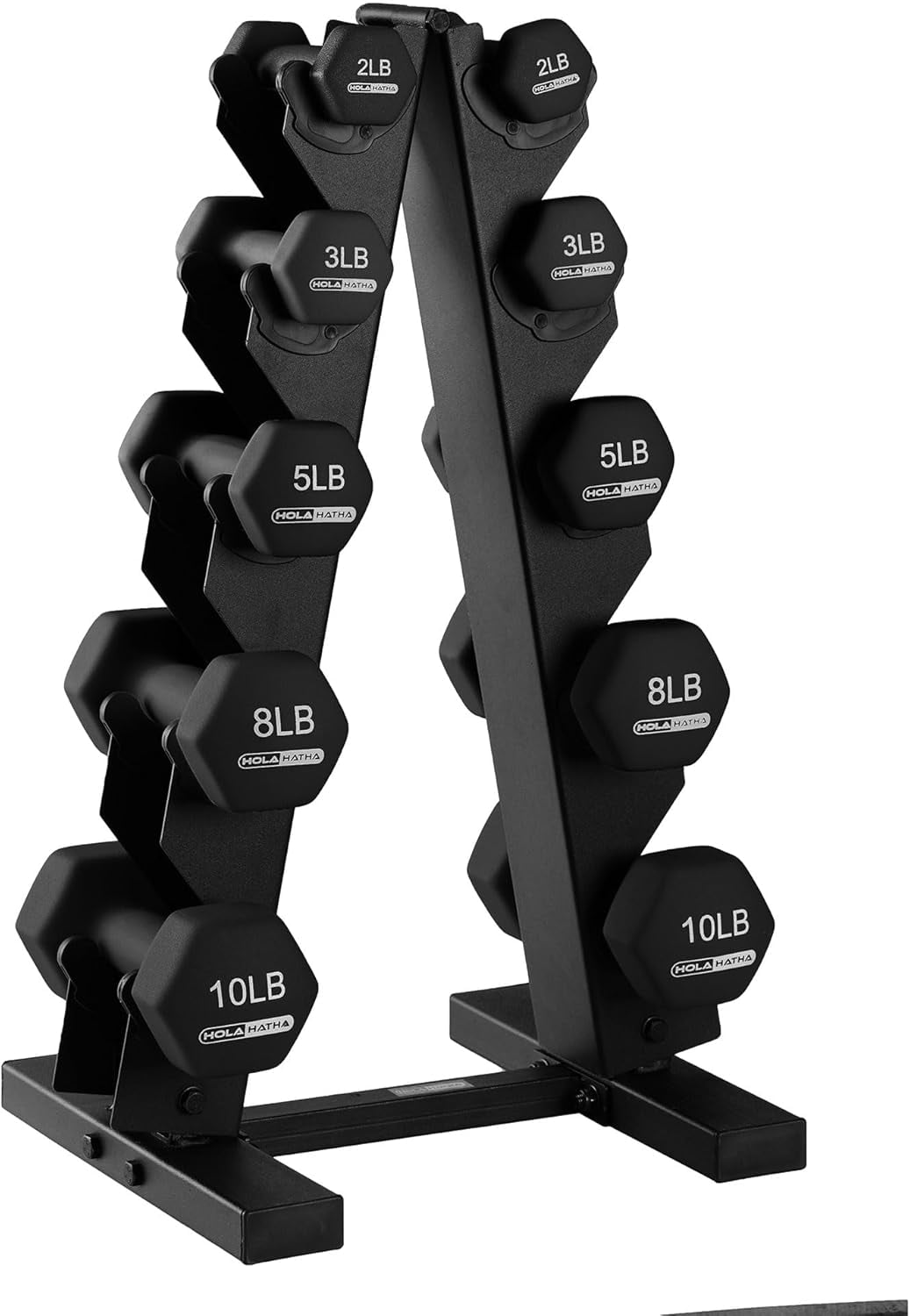 Neoprene Dumbbell Free Hand Weight Set with Rack, Ideal for Home ...