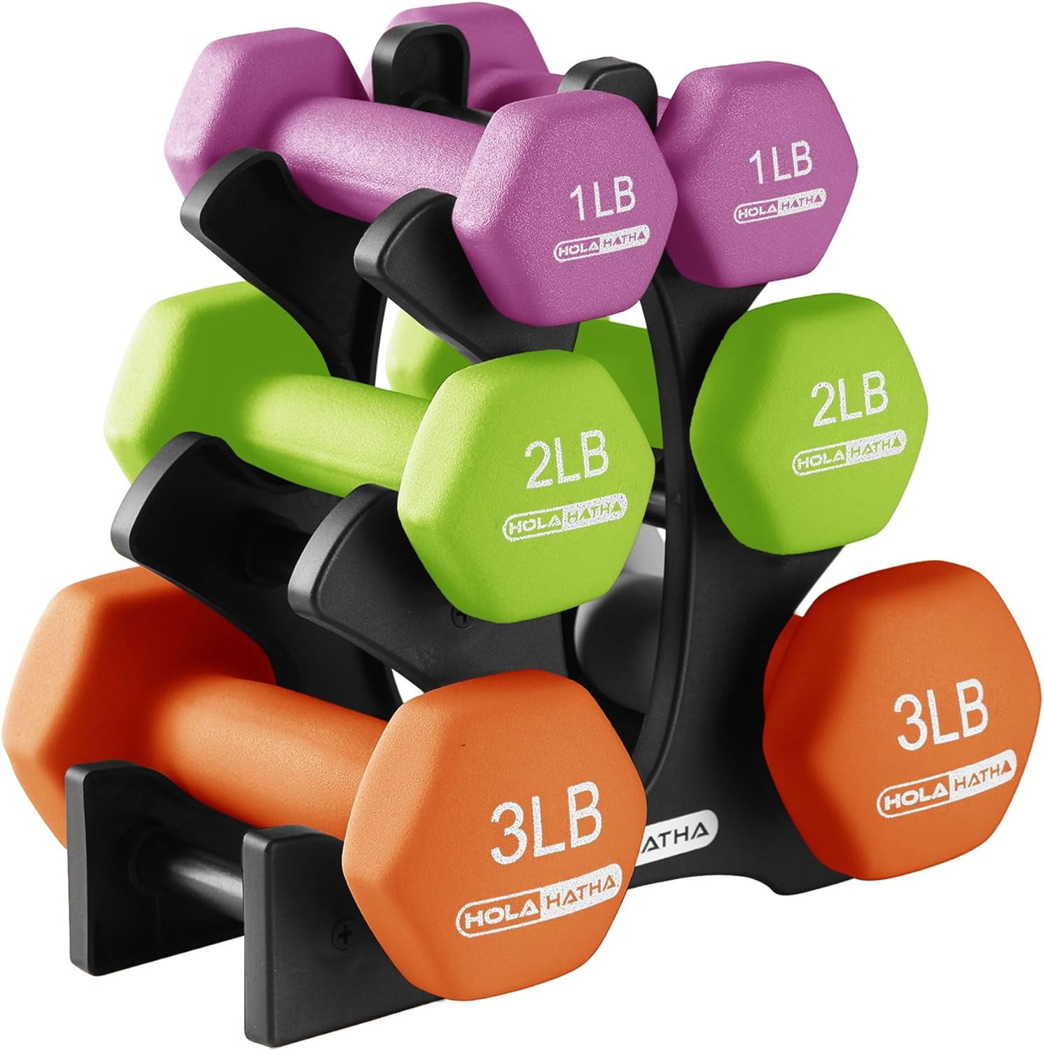 Neoprene Dumbbell Free Hand Weight Set with Rack, Ideal for Home ...
