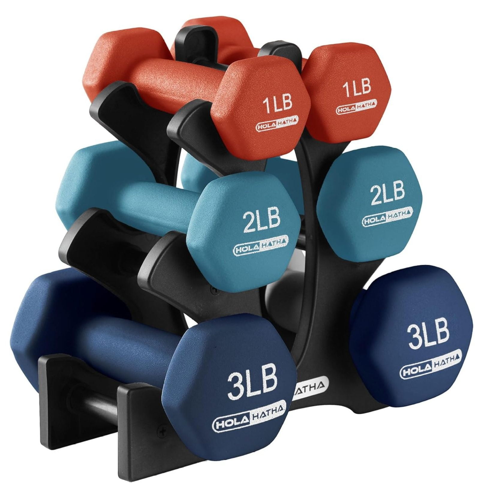 Neoprene Dumbbell Free Hand Weight Set with Rack, Ideal for Home ...