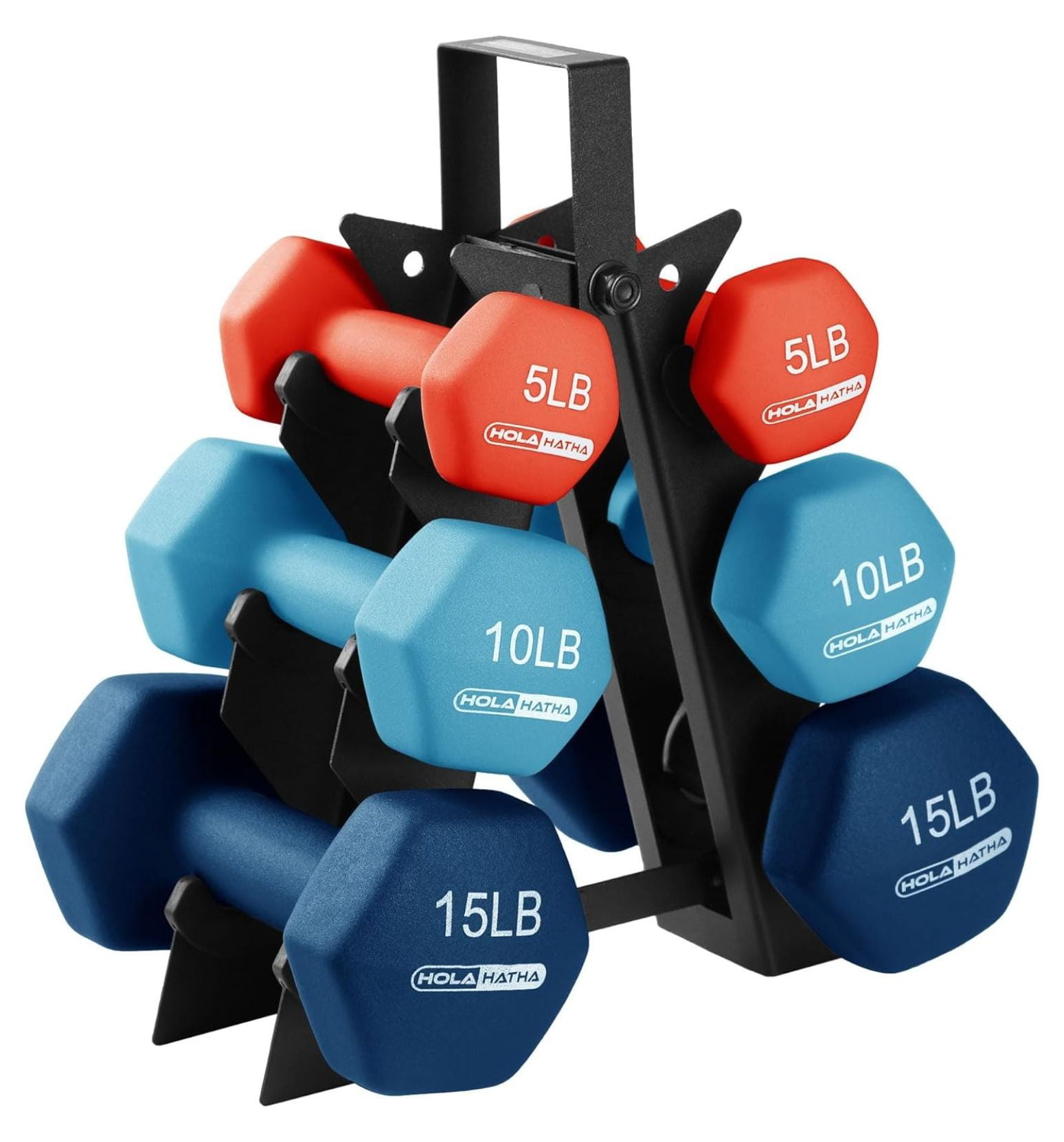 Neoprene Dumbbell Free Hand Weight Set with Rack, Ideal for Home ...
