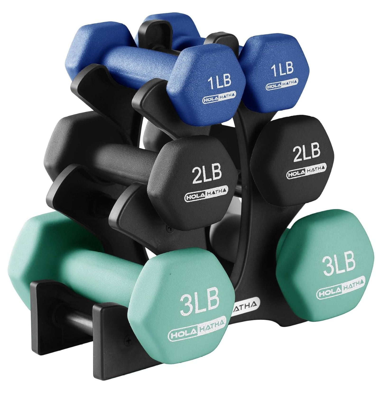 Neoprene Dumbbell Free Hand Weight Set with Rack, Ideal for Home ...