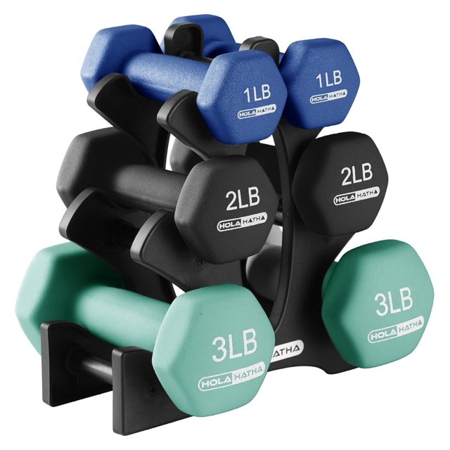 Neoprene Dumbbell Free Hand Weight Set with Rack, Ideal for Home ...