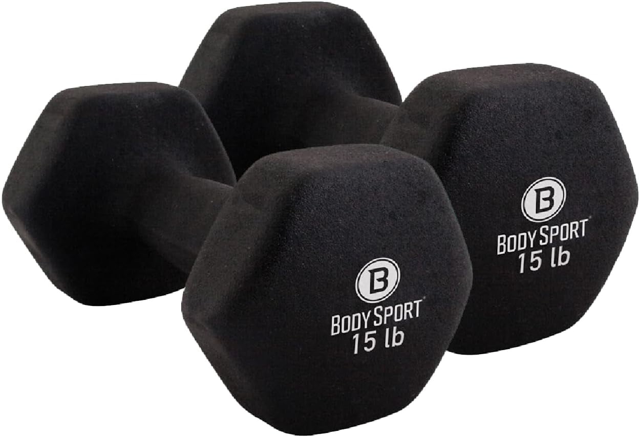 Neoprene Dumbbell Weight by Body Sport – Latex-Free Strength Training ...