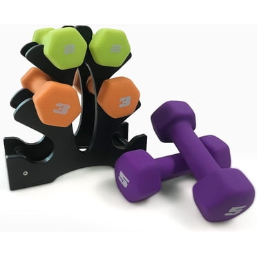 BalanceFrom Fitness Neoprene Coated Dumbbell Pairs, 32lbs Gym Equipment ...