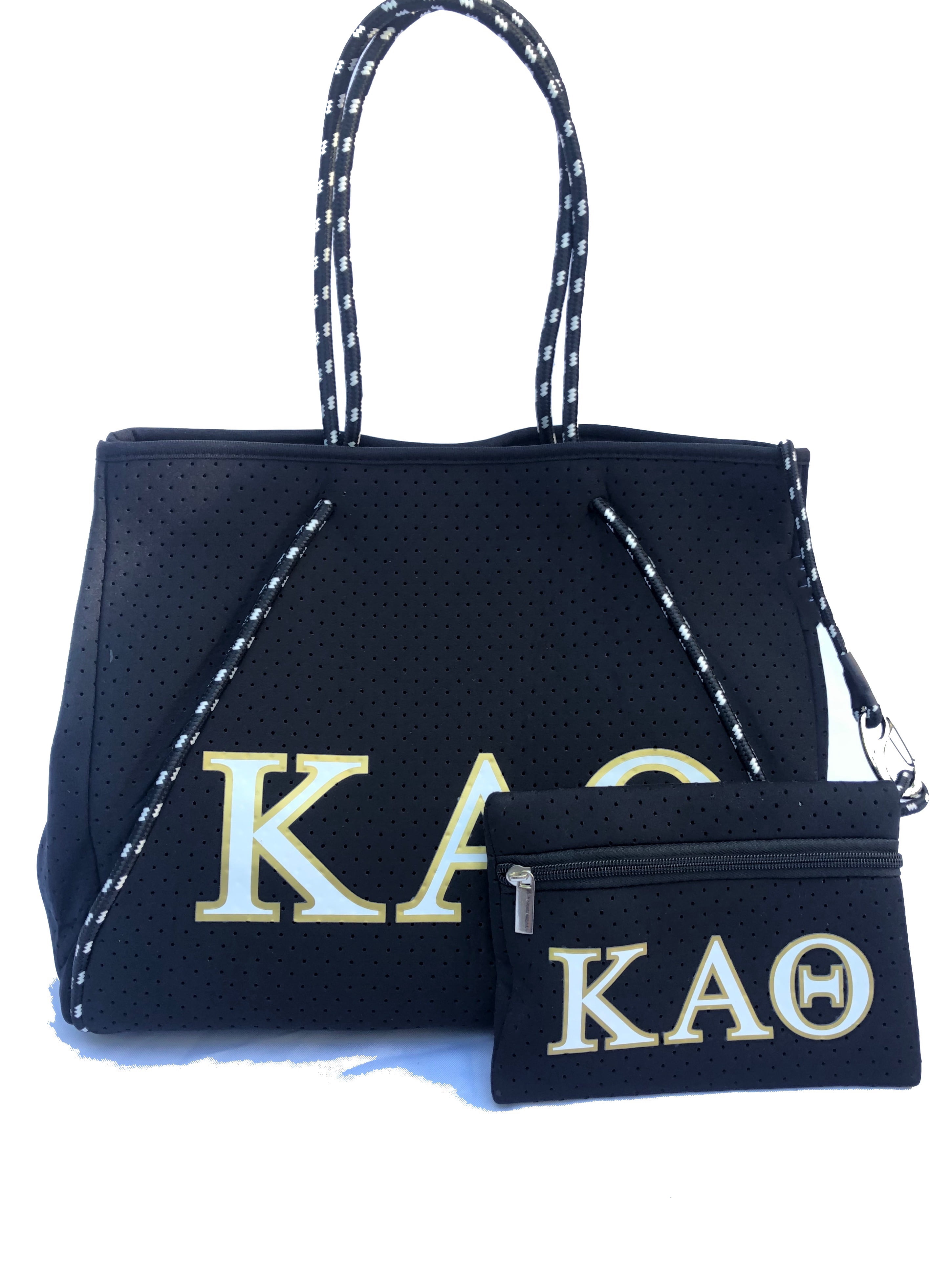 Neoprene Greek Sorority Kappa Alpha Theta Large Tote Bag with mini ...
