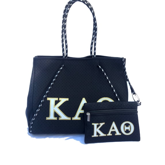 Neoprene Greek Sorority Kappa Alpha Theta Large Tote Bag with mini ...