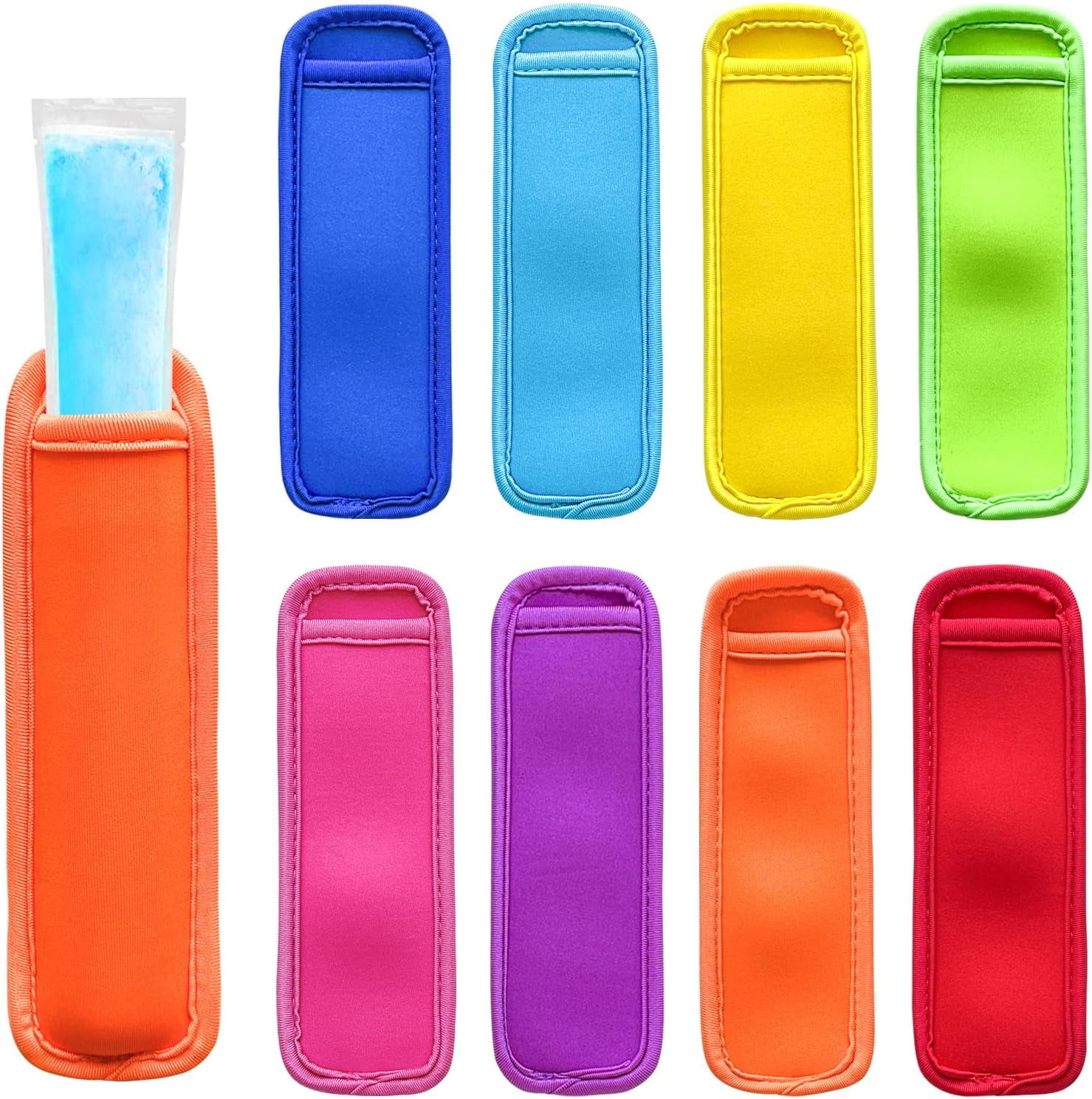 Neoprene Ice Pop Sleeves Freezer Pop Holders Anti-Freeze Bags for ...