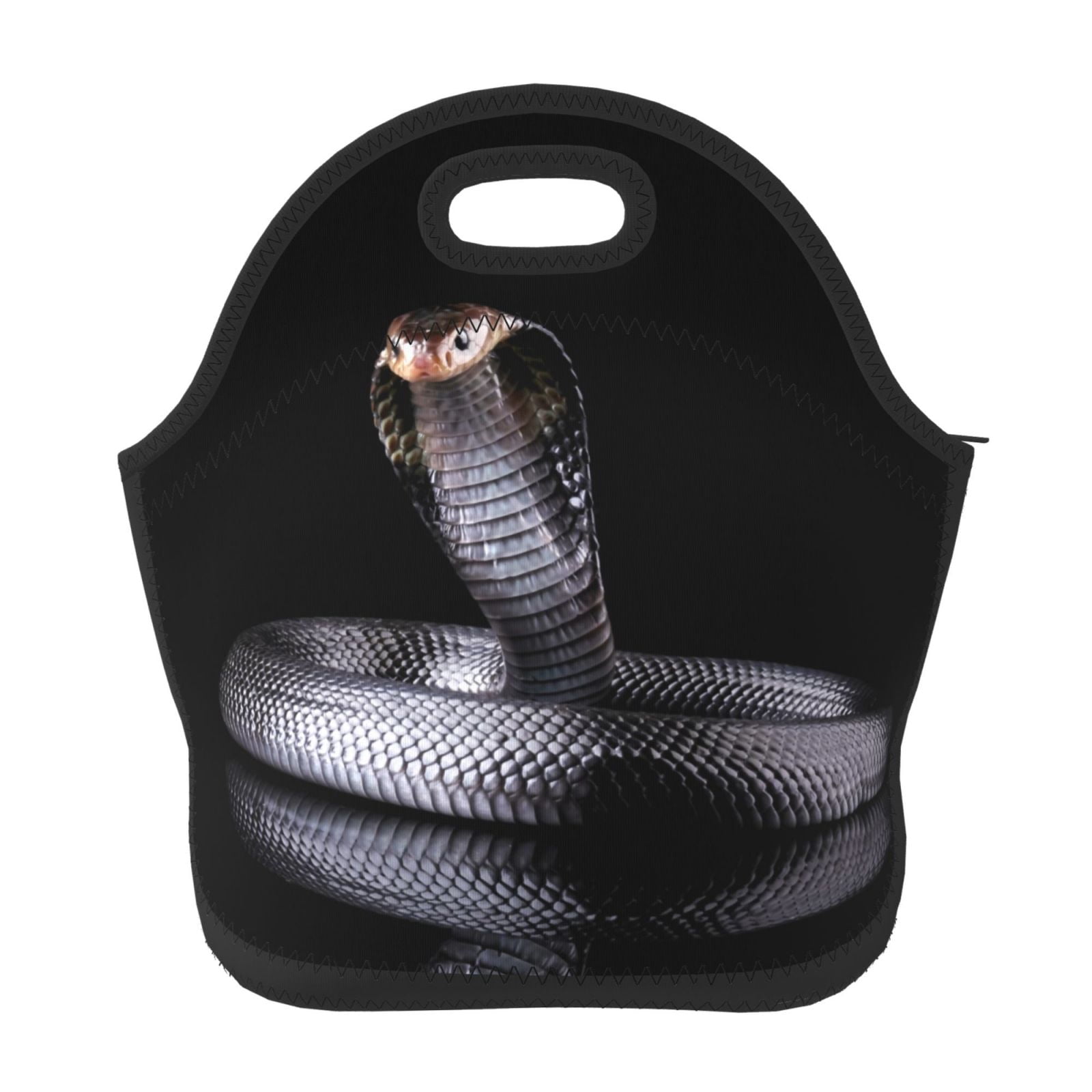 Neoprene Insulated Lunch Bags for Men Women with Zipper - Black Cobra ...
