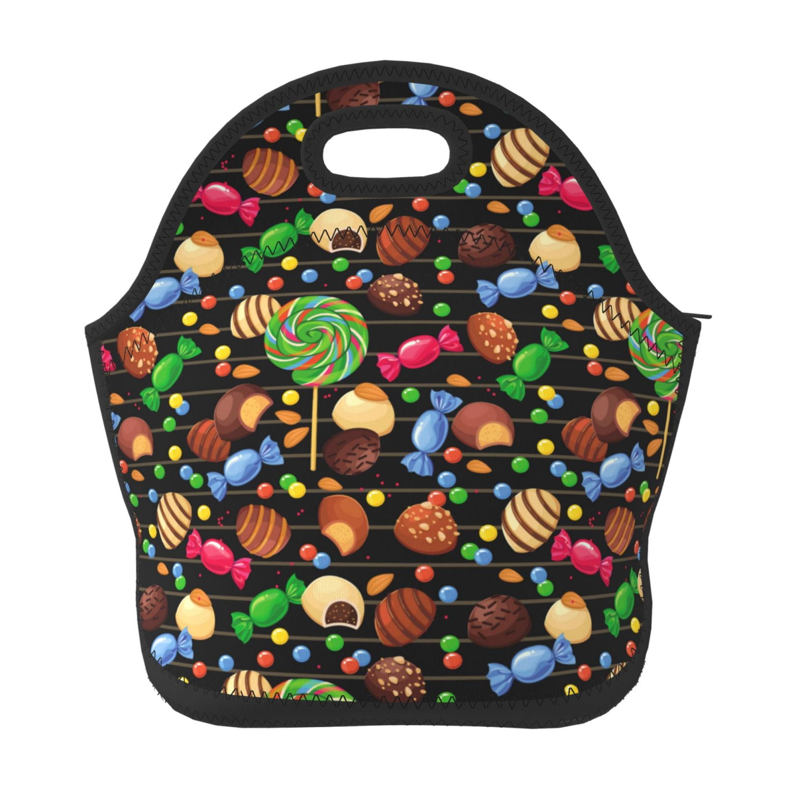 Neoprene Insulated Lunch Bags for Men Women with Zipper - Lollipop ...