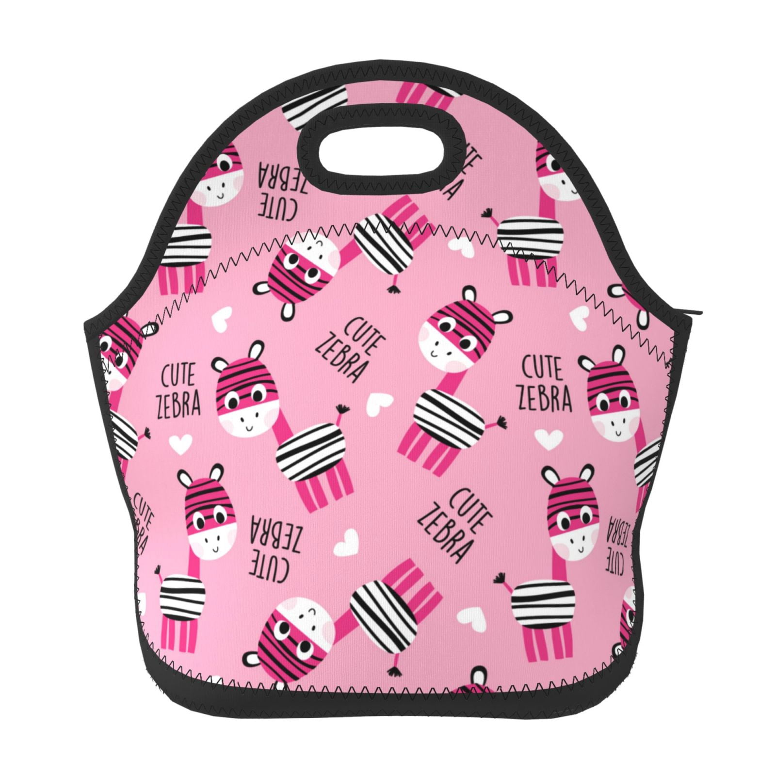 Neoprene Insulated Lunch Bags for Men Women with Zipper - cute zebra ...