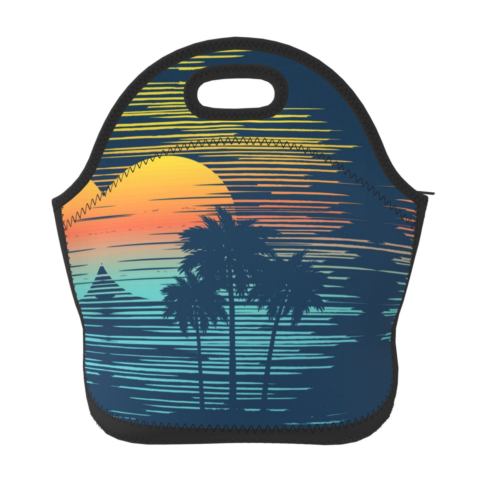 Neoprene Insulated Lunch Bags for Men Women - Palm Trees Water Proof ...